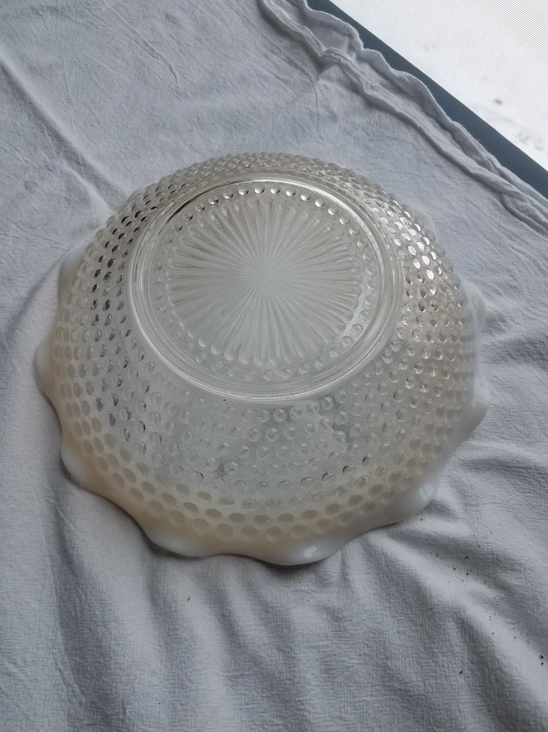 Moonstone Opalescent Hobnail Glass Bowl Vintage Anchor | Etsy