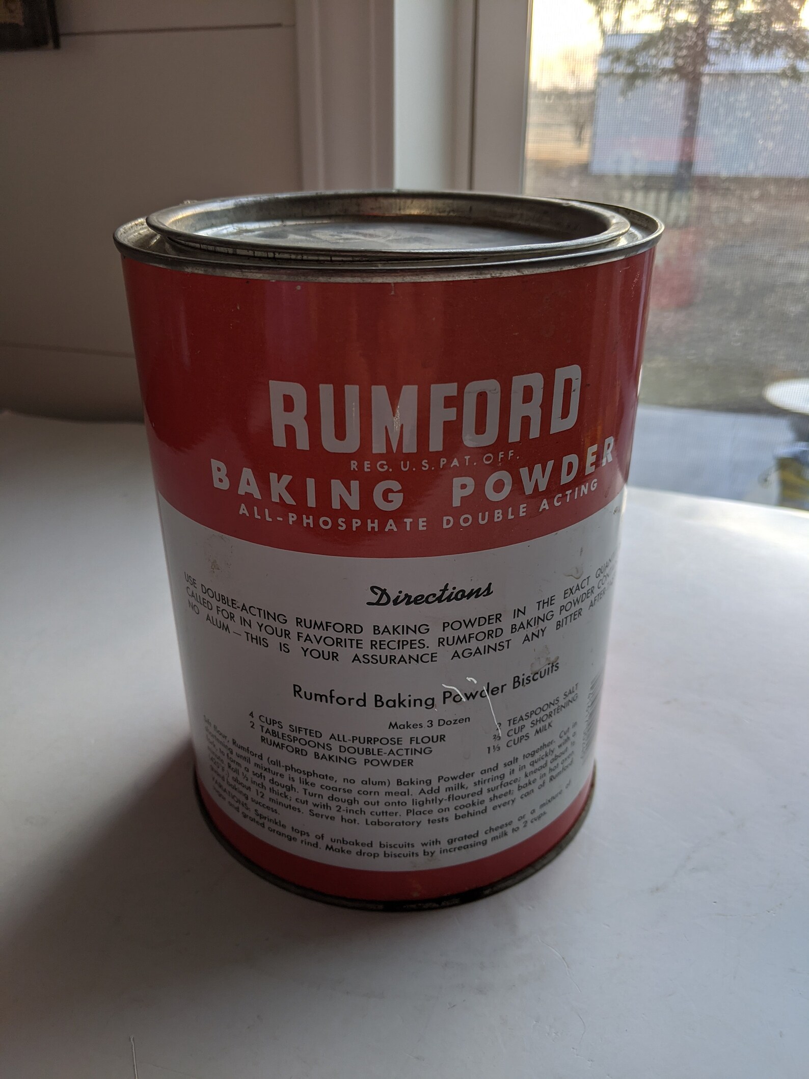 Rumford Baking Powder 5 Lb Antique Tin. Vibrant, Chic Piece of United ...