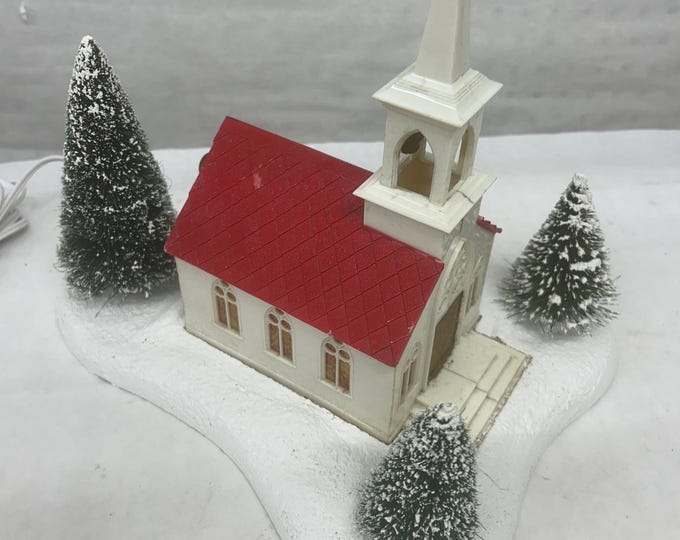 Vintage Musical Light up Hard Plastic Church 1960's - Etsy