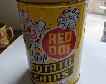 Red Dot Potato Chips Tin - Etsy