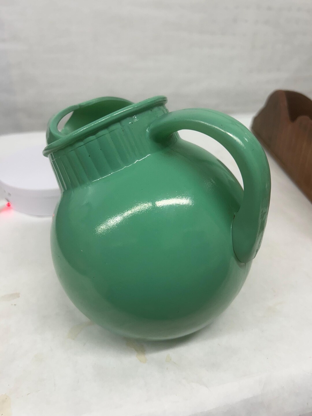 Vintage 1950s Anchor Hocking Fire King Ball Jug Pitcher Rainbow Line ...