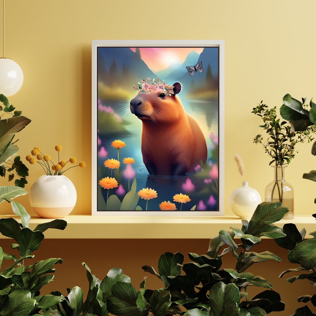 Capybara Wall Art Capybara Lovers Capybara Decor Capybara Wall Print ...