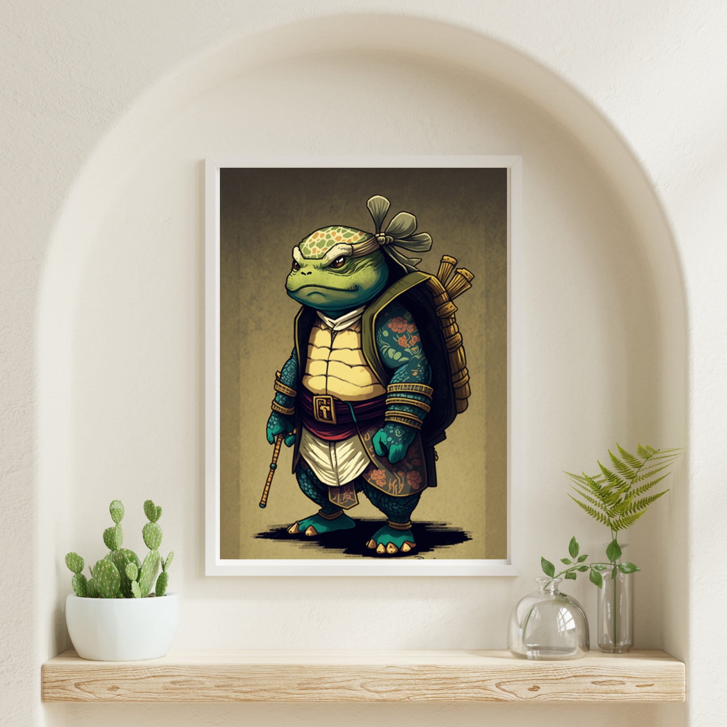 Ninja Turtle Wall Art | Turtle Wall Decor | Japanese Turtle Print ...