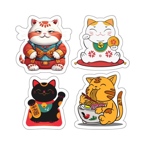 Japanese Cat Stickers - Etsy