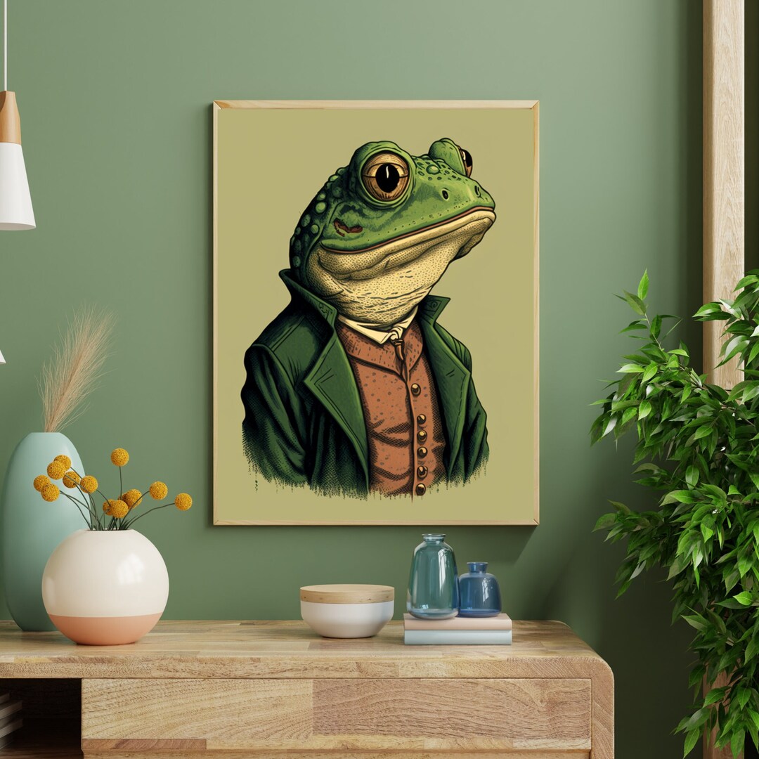 Fancy Frog Wall Art Fancy Frog Mr.toad Wall Decor Japanese Toad Funny ...