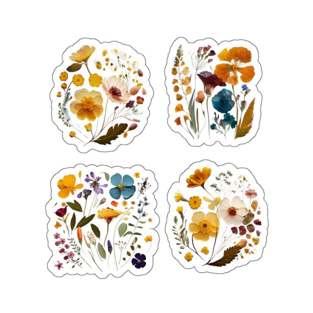 Dried Pressed Flower Stickers Floral Stickers Flower Gift Gardening ...