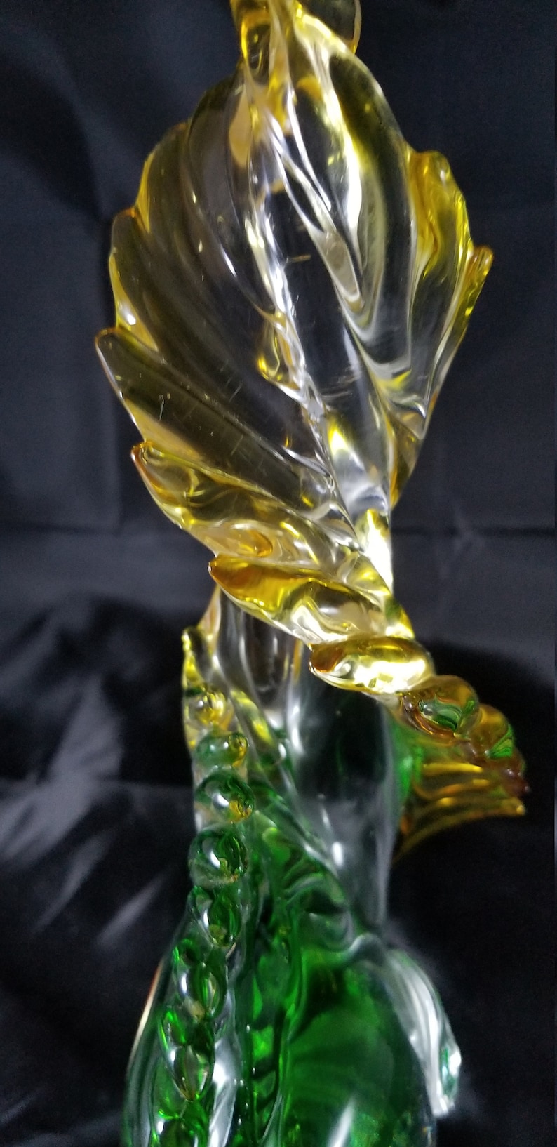 Murano Glass Fish Sculpture 1960s Yellow Green and Clear | Etsy