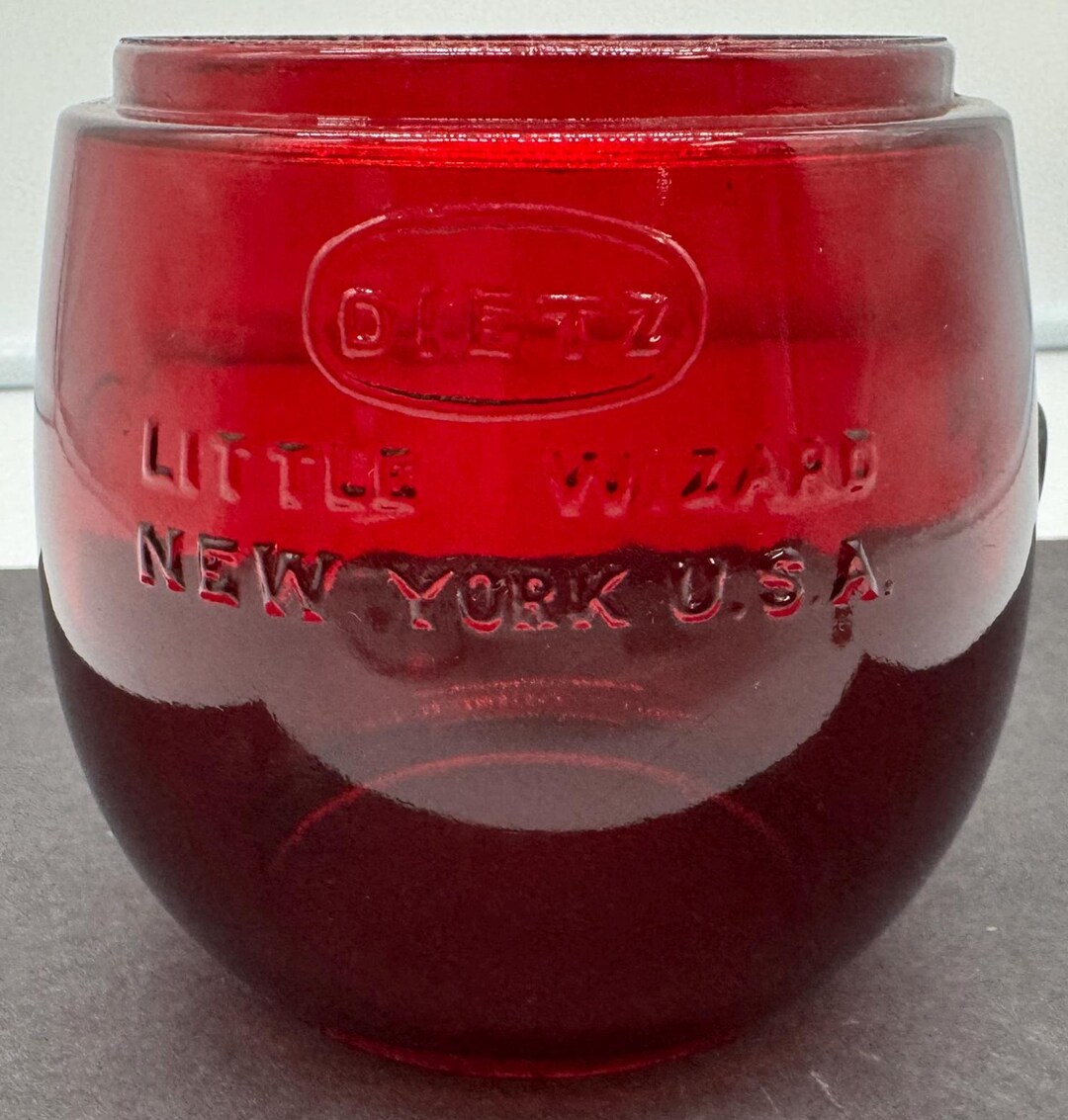 Vintage Dietz Little Wizard C+3 Loc-nob Red Glass Globe Replacement 4 ...