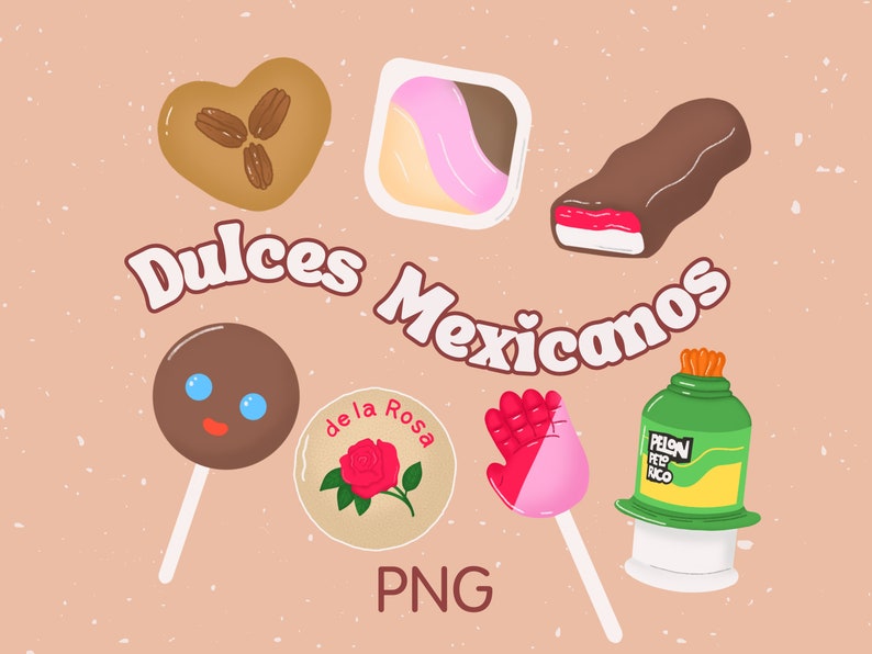 Dulces Mexicanos Mexican Candy Digital Illustration Clipart PNG Files ...