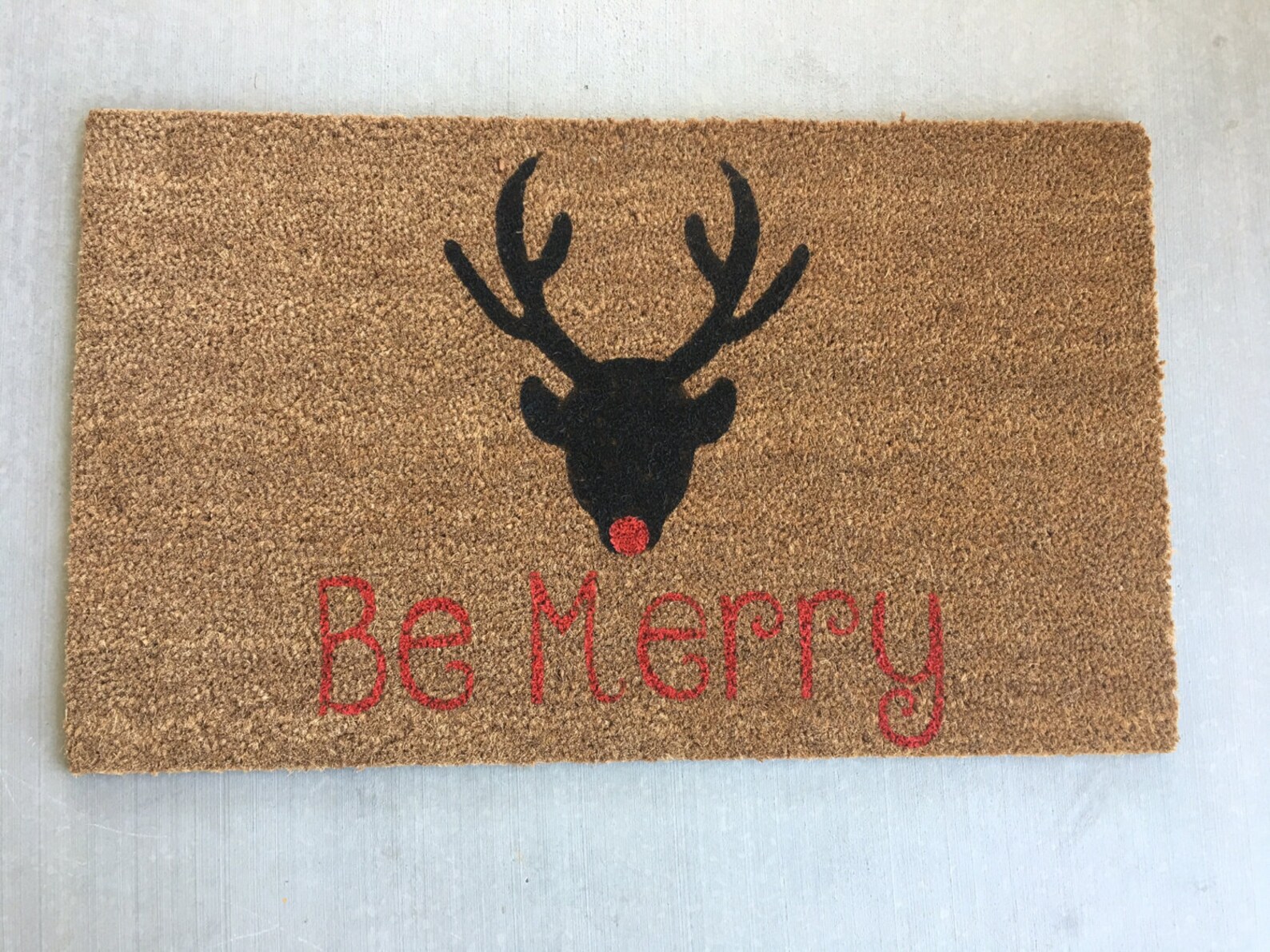 Reindeer Welcome Mat/christmas Welcome Mat - Etsy