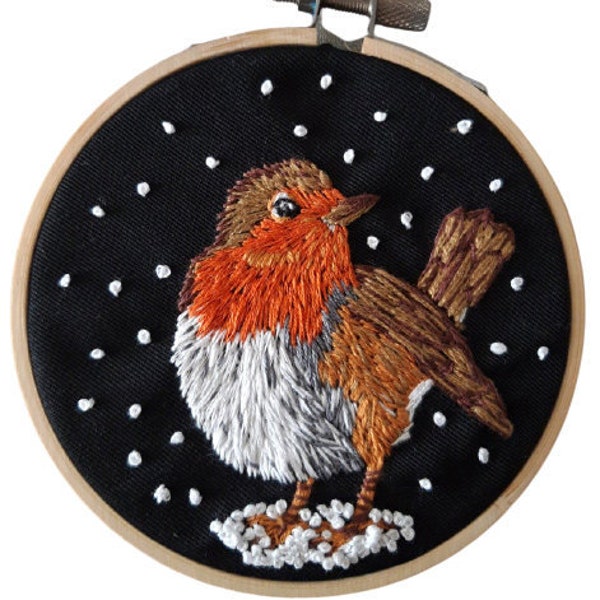 Robin Embroidery - Etsy UK