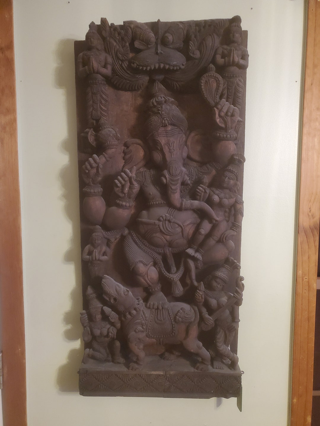 Exquisite Lord Ganesha (ganesh/ganapati) Antique Wooden Hand-carved ...
