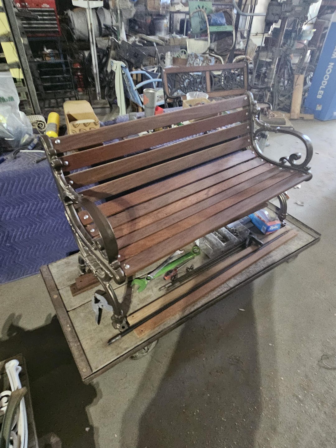 4' Outdoor Bench – Stunning Cast Iron & Ipe Wood Slats – “woodstock ...