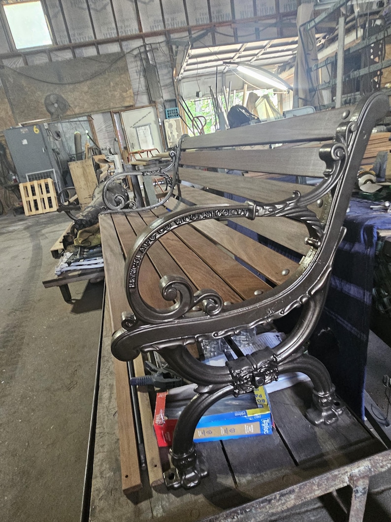 4' Outdoor Bench – Stunning Cast Iron & Ipe Wood Slats – “woodstock ...