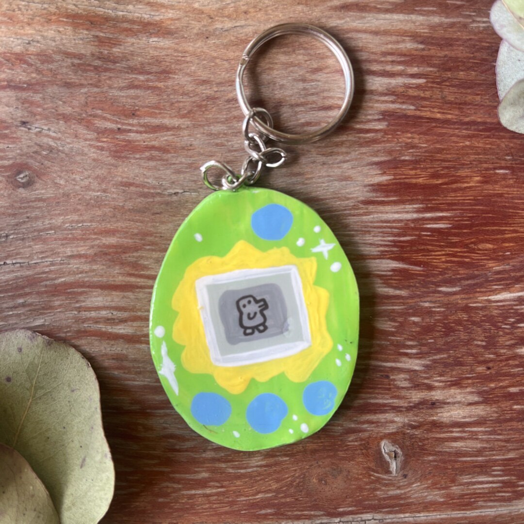 Tamagotchi Handmade Clay Keychain - Etsy