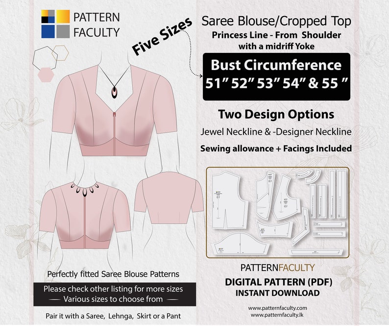 Saree Blouse High Neckline – Princess Line From Shoulder With Yoke ...