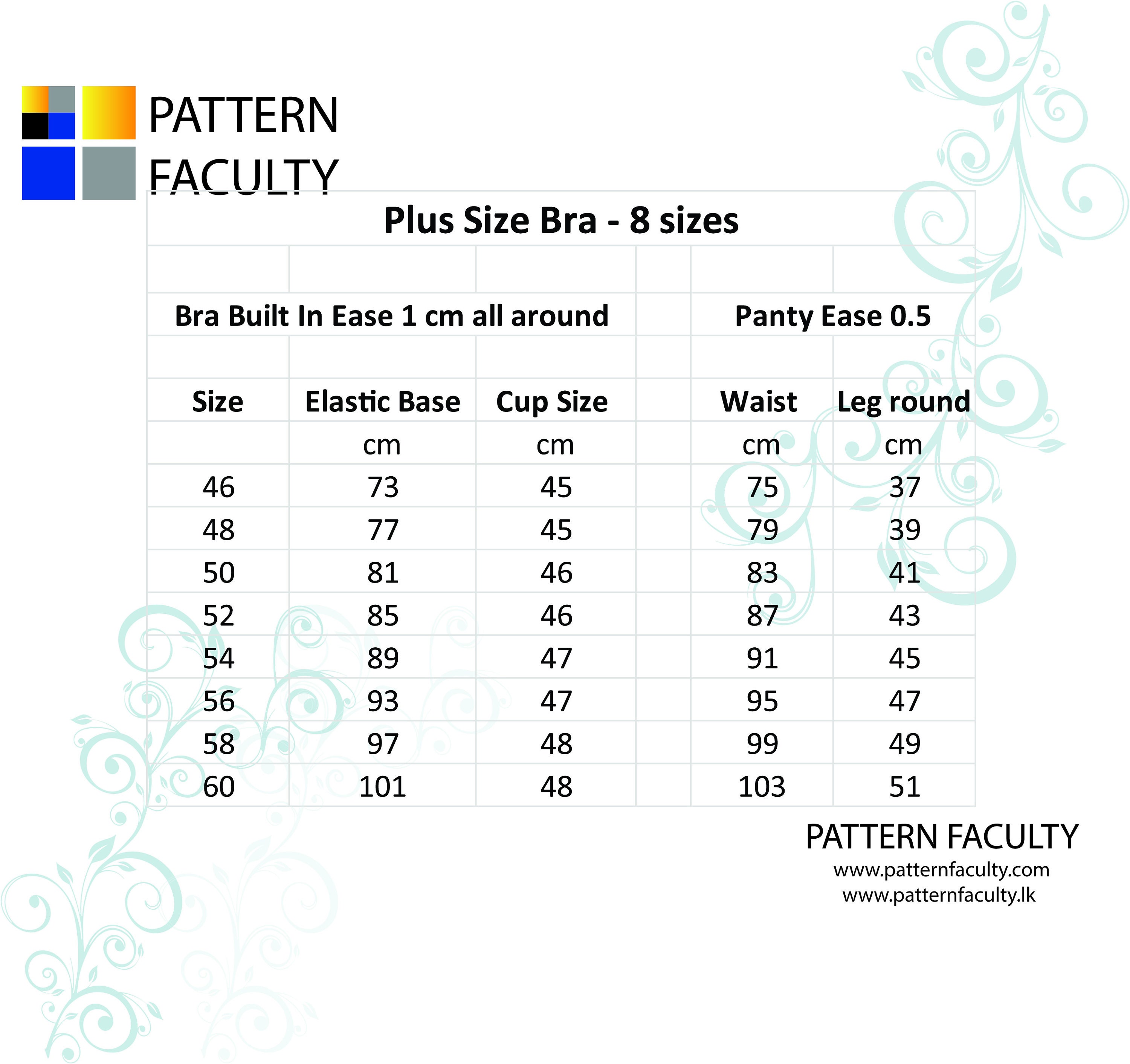 Plus-set 101 Plus Size, Bra and Panty Set, PDF Patterns for Women ...