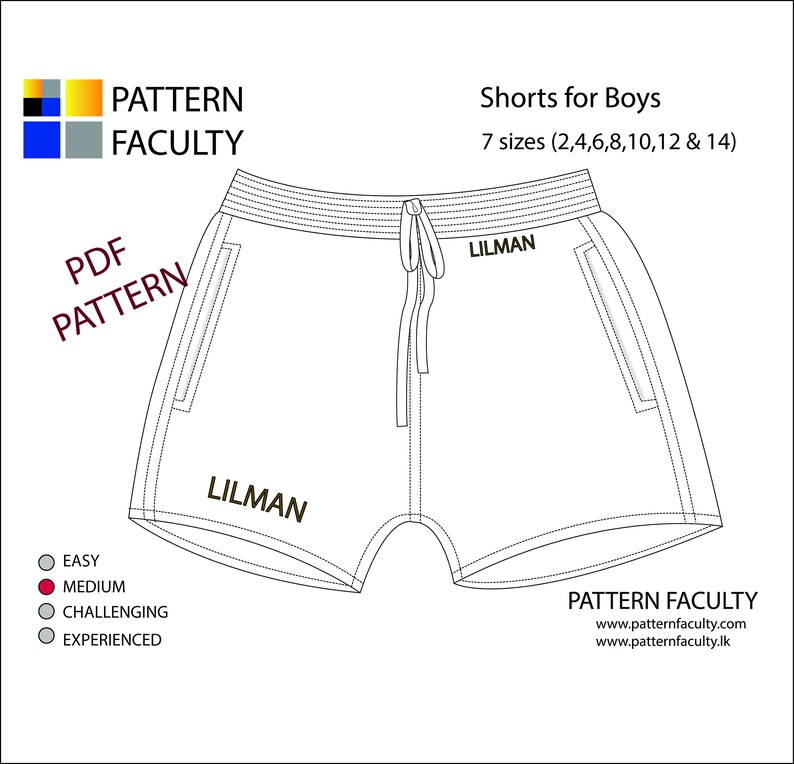 Shorts for Boys, PDF Patterns for Boys, Digital PDF Patterns, 7 Sizes ...