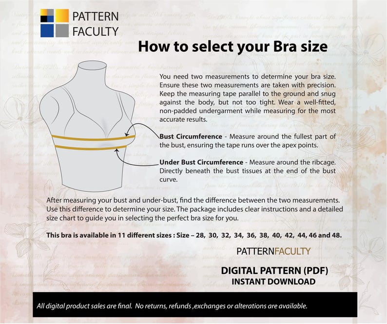 Vintage Inspired Wireless Soft Bra Pattern – Downloadable PDF Pattern ...