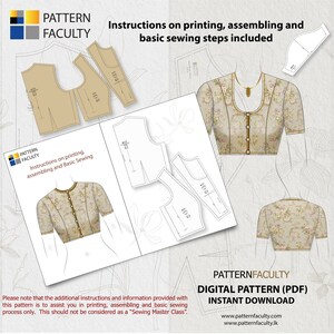 Saree Blouse Hi-neck - Princess From Shoulder - One Design With Two Options - Sizes Bust ...