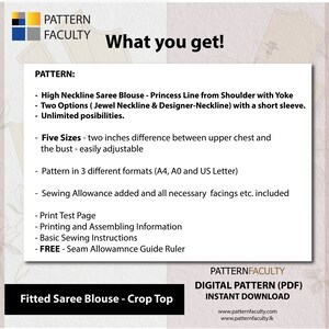 Saree Blouse High Neckline – Princess Line From Shoulder With Yoke – One Design With Two Options ...