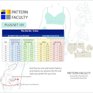Plus-set 101 Plus Size, Bra and Panty Set, PDF Patterns for Women ...