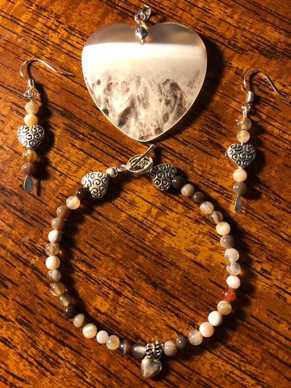 Agate Jewelry Set | Etsy