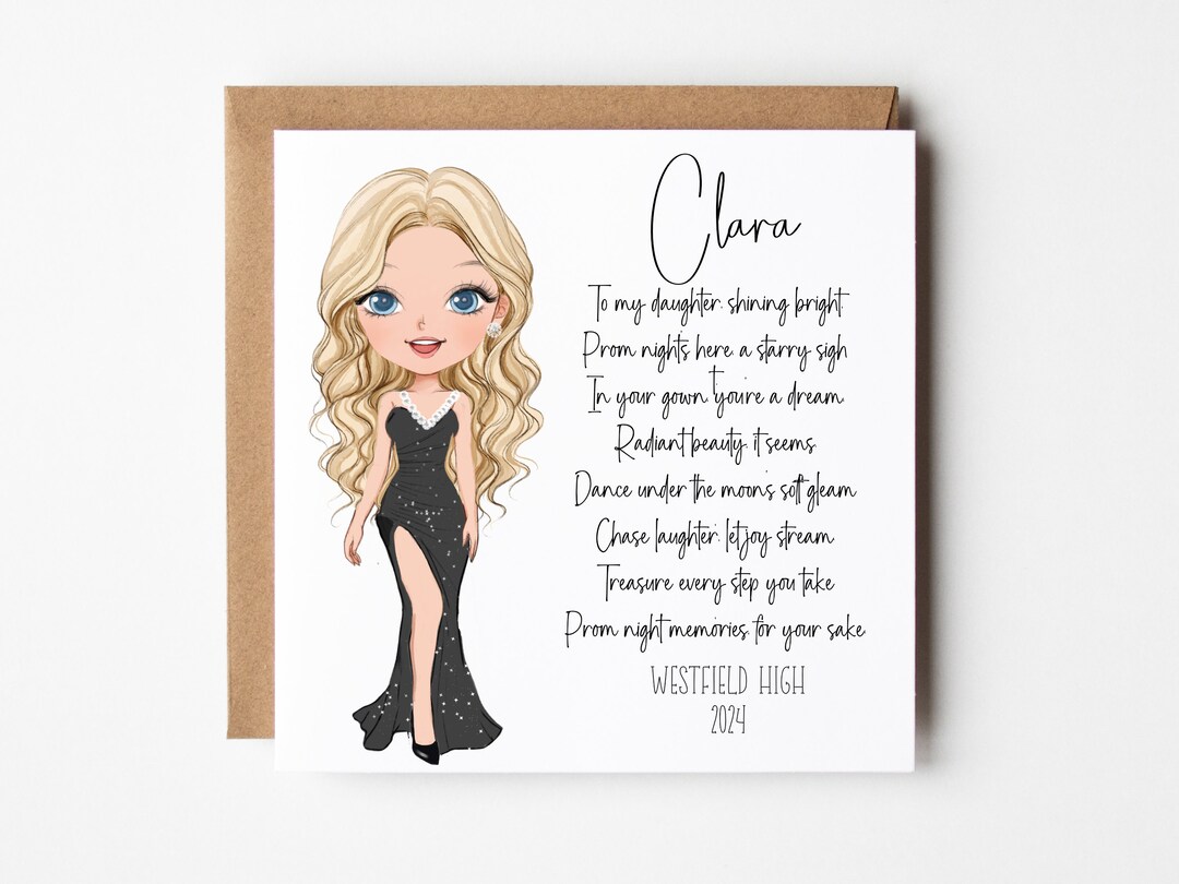 Personalised Prom Card, School Leavers Card, Prom Keepsake - Etsy