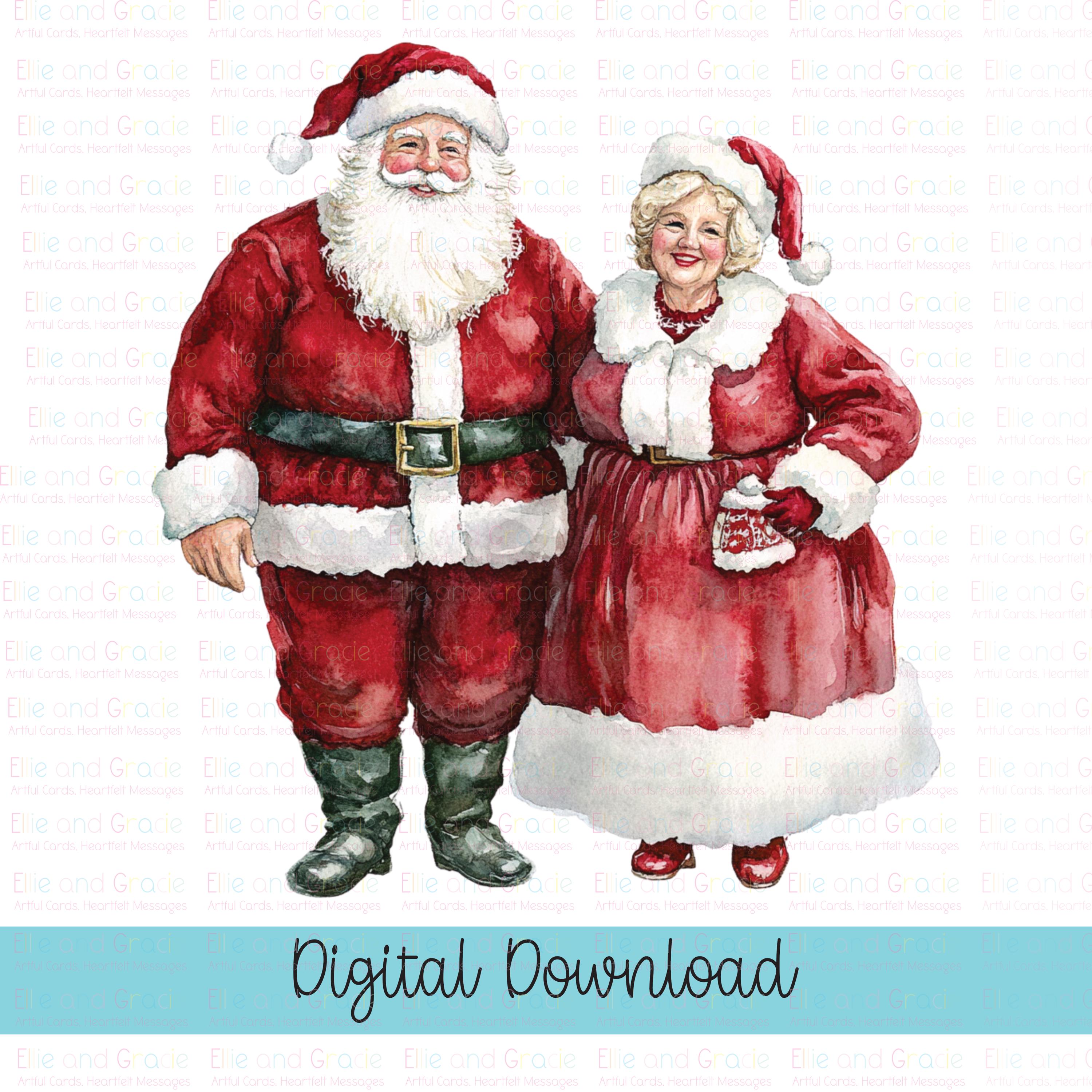 Mr and Mrs Claus PNG, Father Christmas Clip Art, Mrs Christmas PNG ...