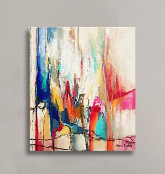 The Colorful Acrylic Art Colorful Abstract Horse Painting For Sale