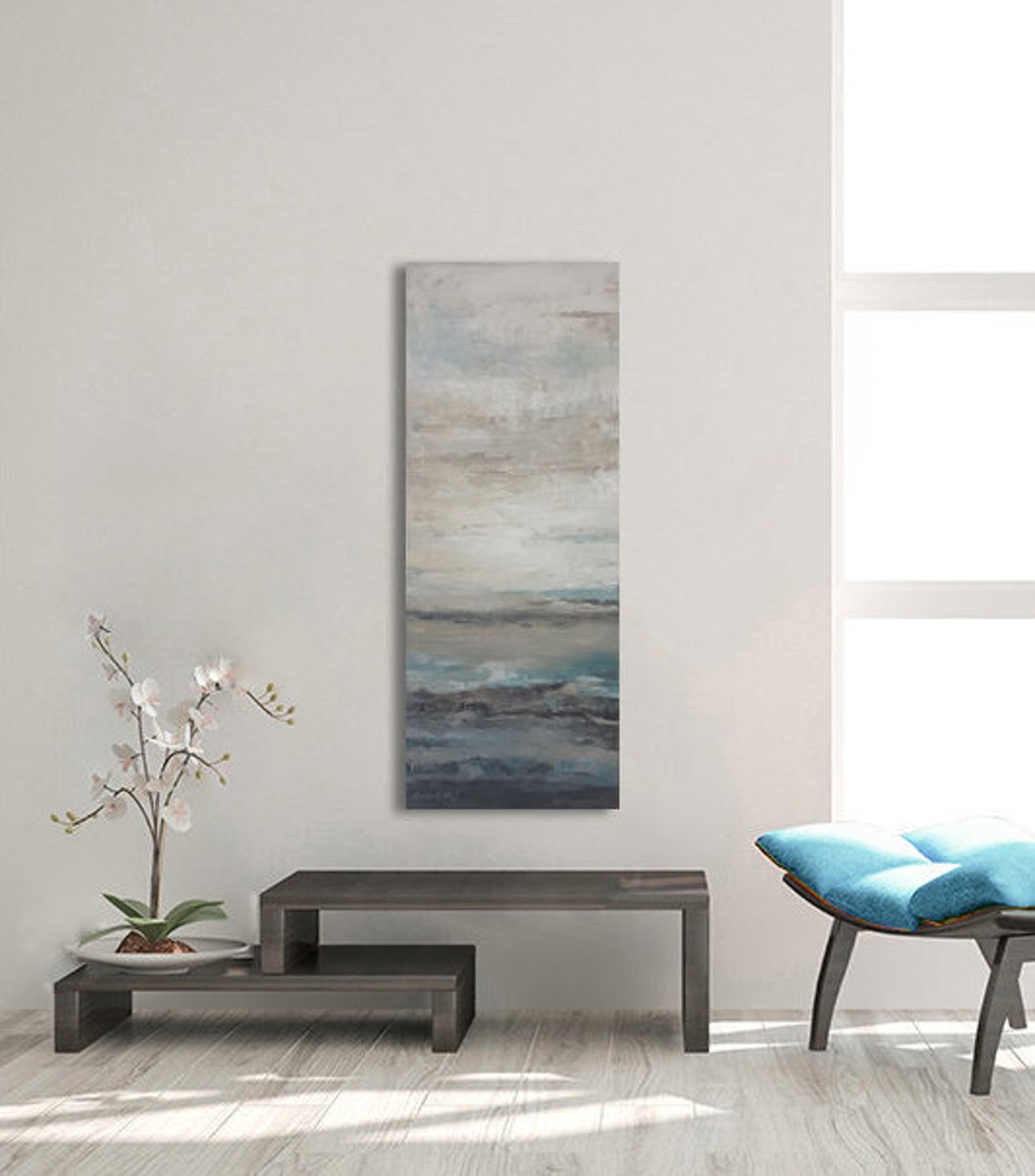 Landscape Sea Painting Turquoise Abstract Canvas Original - Etsy