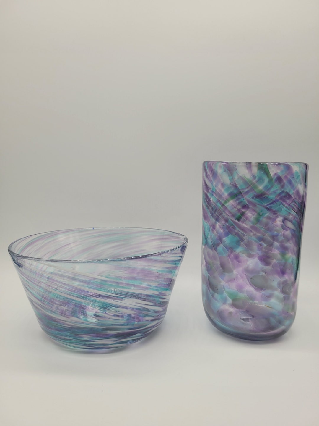 Cup and Bowl Set Handmade Glass Kitchen Decor or Serving Set - Etsy