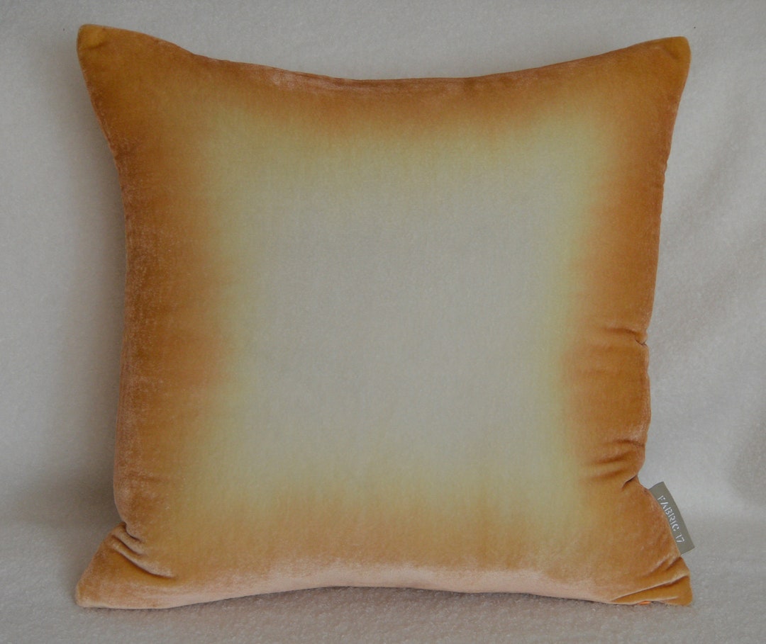 Golden Sand Ombre Silk Velvet Throw Pillow Cover 16 X 16 Hand Dyed Silk ...