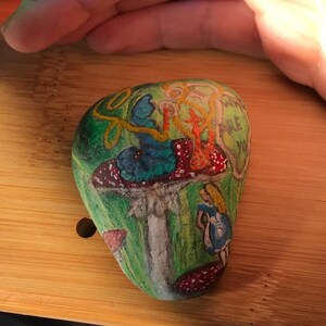 Alice in Wonderland Hand Painted Rock - Etsy