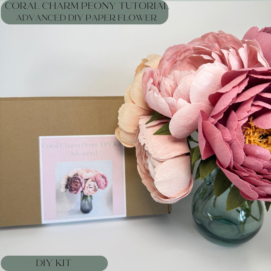 DIY Paper Peony Craft Kit: Advanced Crepe Paper Flower Kit – Make Your ...