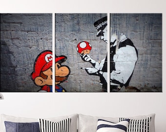 Banksy Super Mario - Etsy