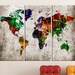 Large Push Pin World Map Wall Art Canvas, Push Pin Detailed World Map ...