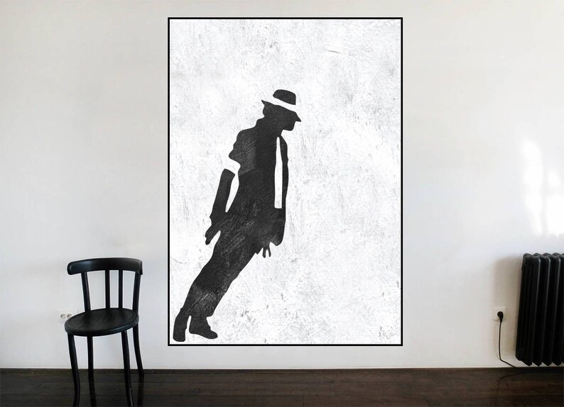 Michael Jackson Large Abstract Painting on Canvas Minimalist - Etsy Israel