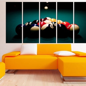 Billiards Wall Art Canvas, Billiards Art Print, Billiards Ball Wall ...