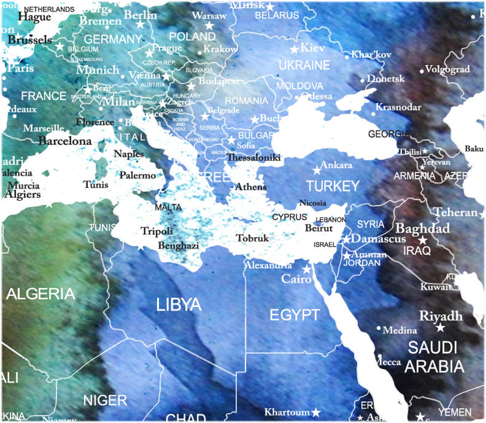 Canvas Wall Art Set of 5 World Map Travel World Map With | Etsy
