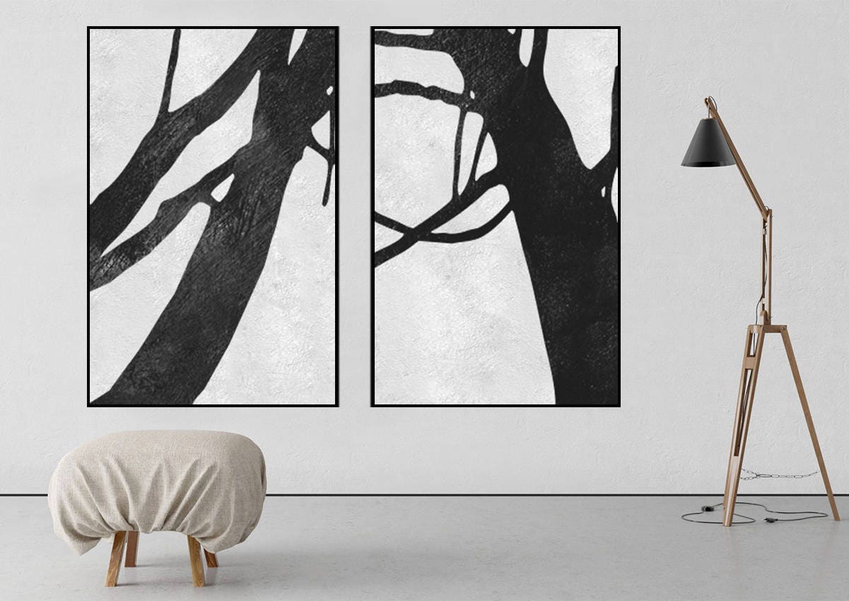 Large Acrylic Painting Abstract Tree Wall Art Canvas Extra | Etsy