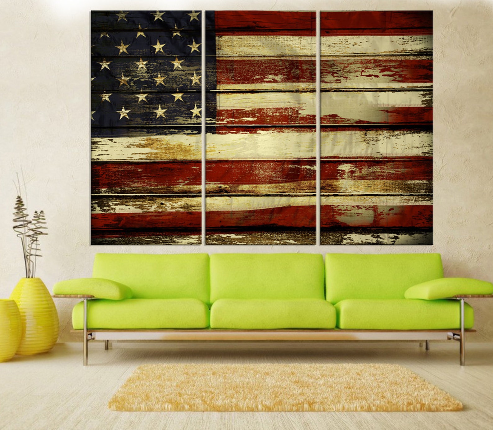 Large Wall Art for Living Room Usa Flag Canvas Print Extra - Etsy