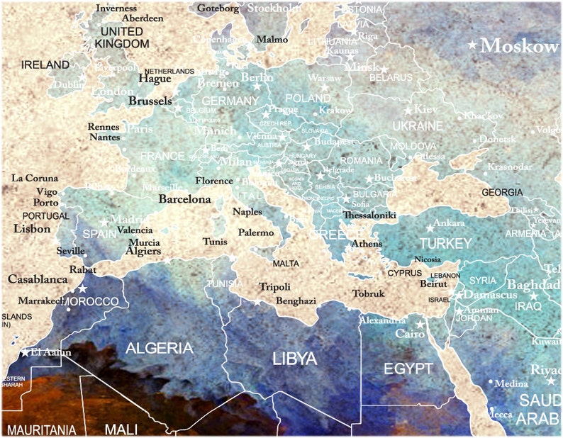 5 Panel Large Push Pin World Map Wall Art Canvas Travel World | Etsy