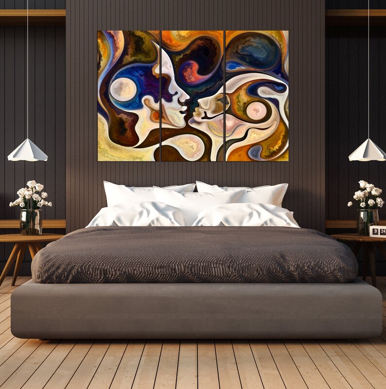 Abstract face painting Wall Art face Art contemporary art | Etsy