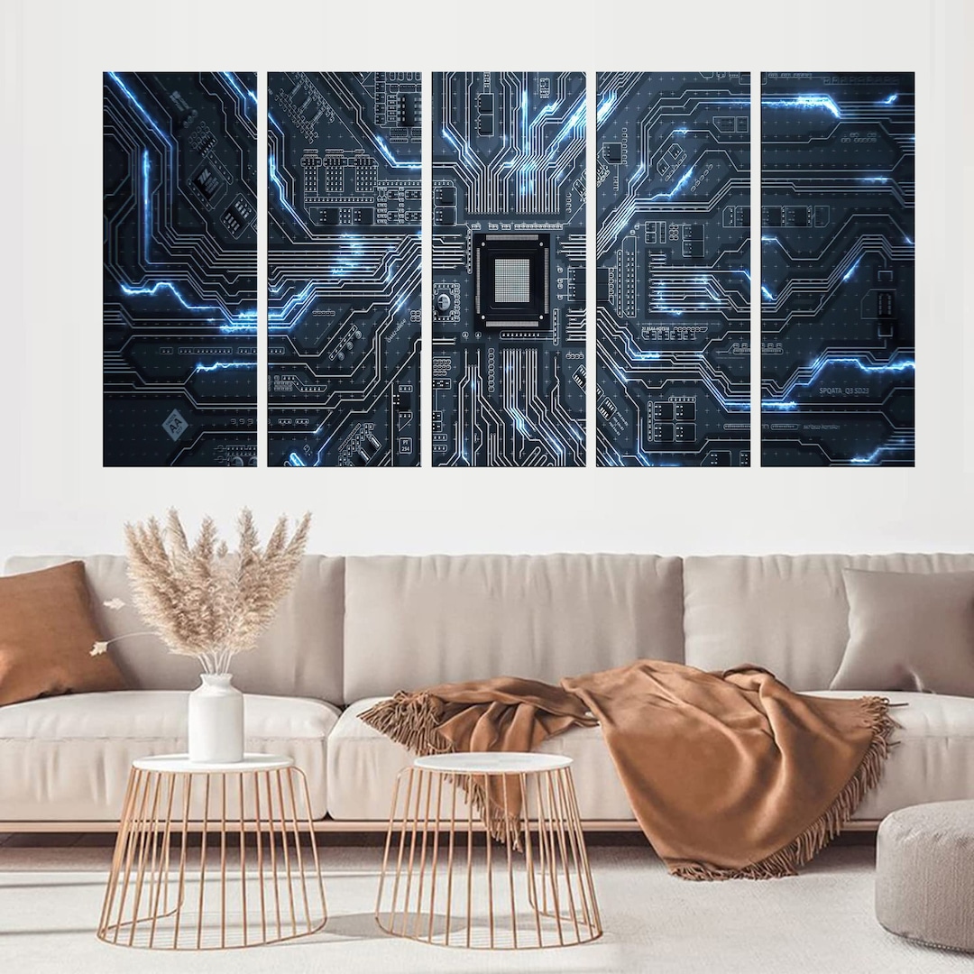 Large Computer Science Wall Art Electronic Canvas Print Extra Large ...