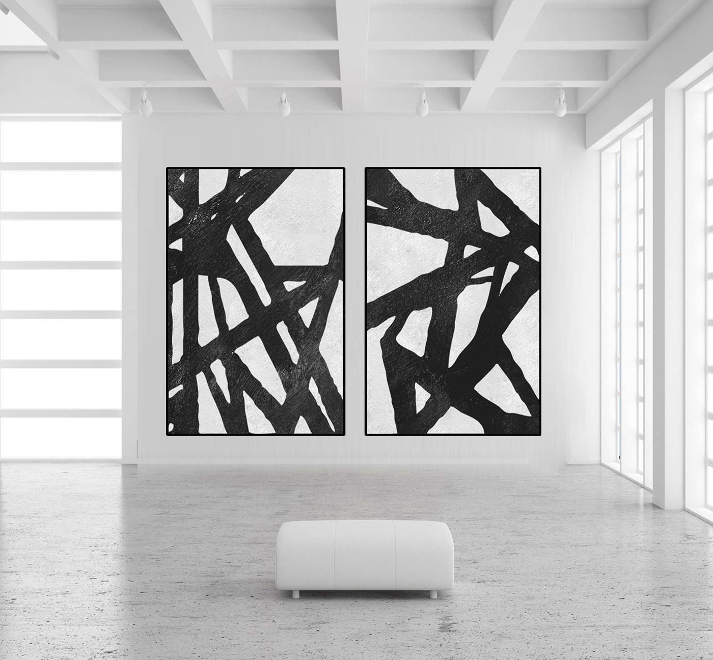 Large Abstract Wall Art Minimal Painting Canvas Handmade - Etsy