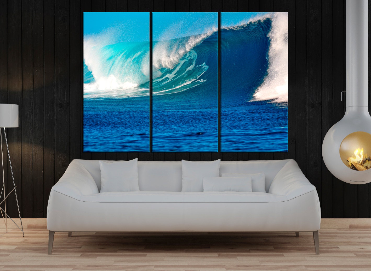 Wave wall art print Ocean wave canvas art sea wall print | Etsy