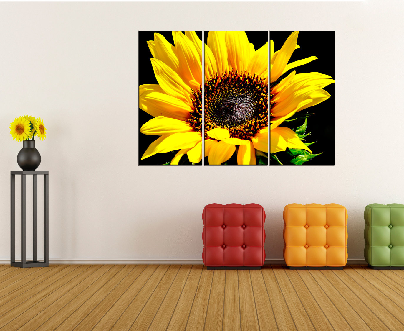 Sunflower canvas print wall art extra large wall art nature | Etsy