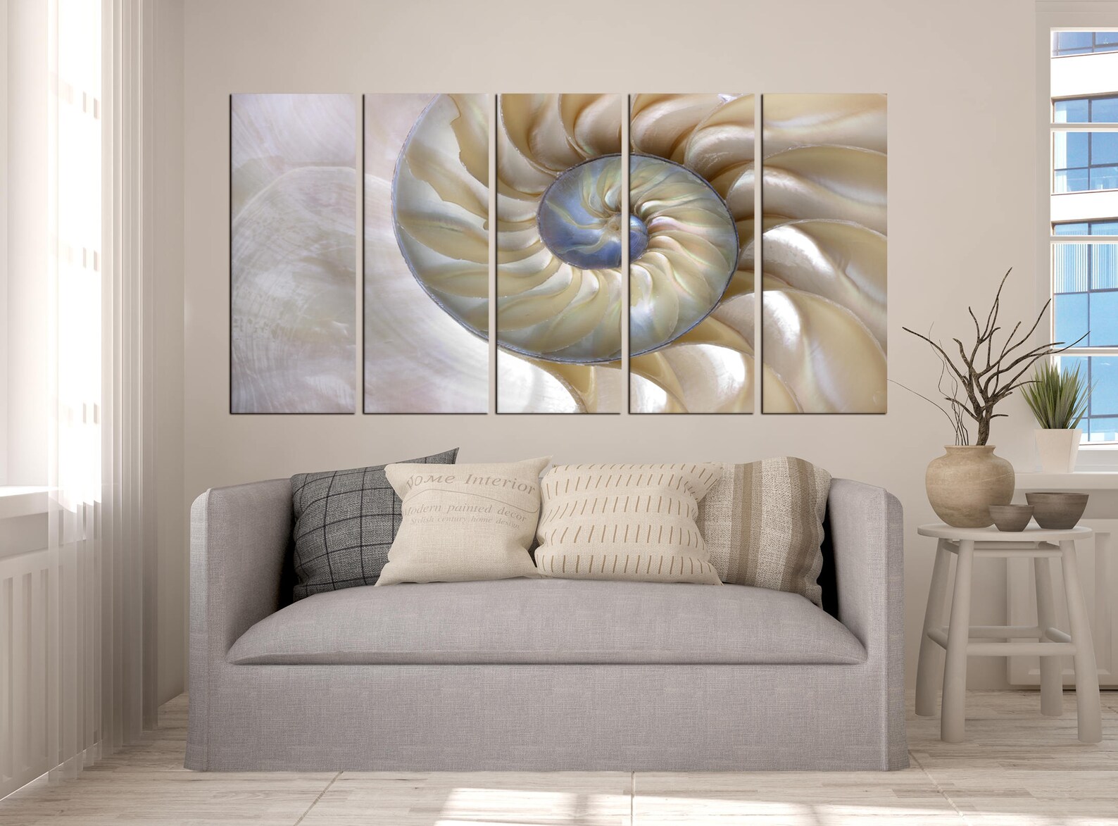 Nautilus Sea Shell Wall Art Canvas Sea Shell Photo Print Sea | Etsy