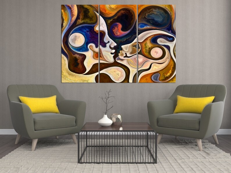 Abstract face painting Wall Art face Art contemporary art | Etsy